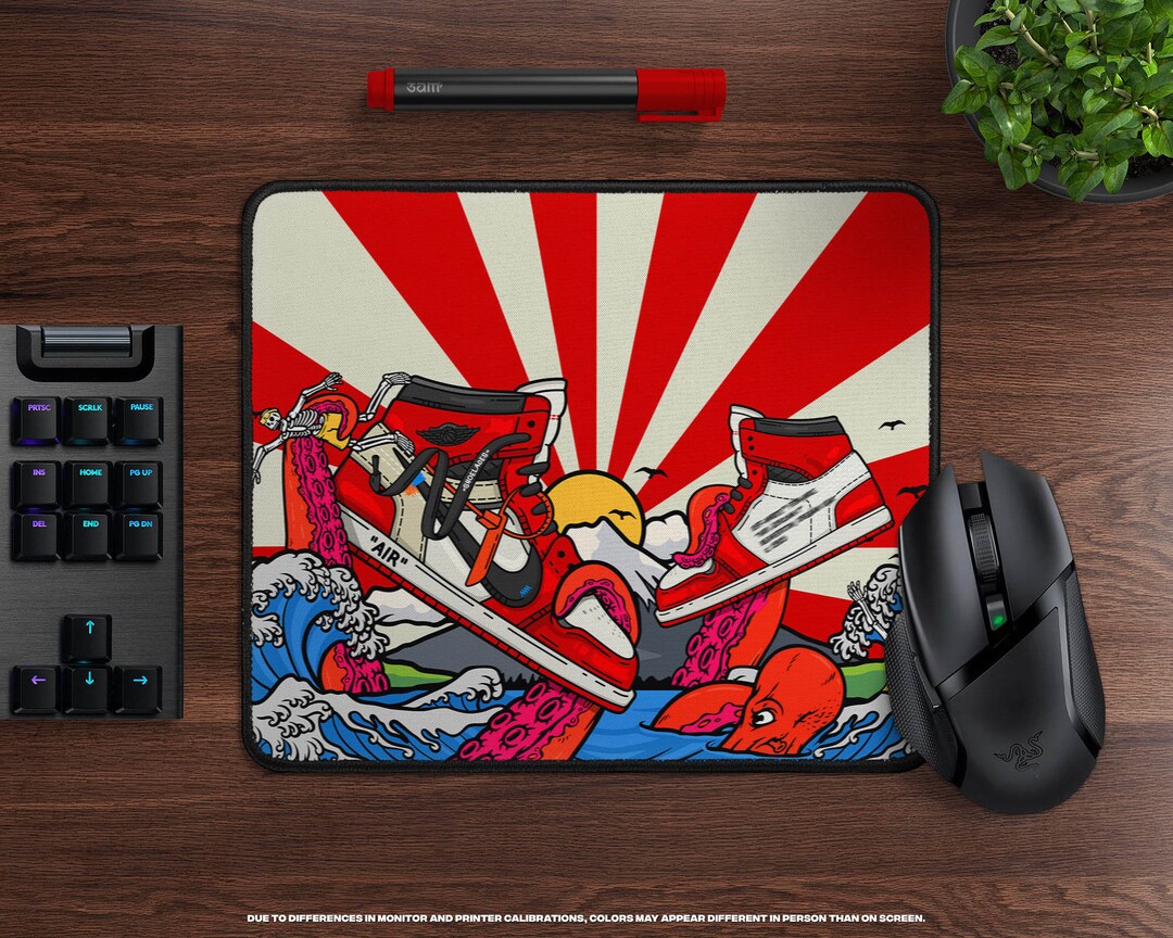 Japanese Waves Owxchicago Sneaker Mouse Pad Sneakerhead Gaming Mousepad ...