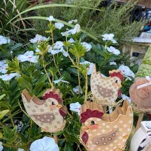 Farm Animals Plant Sticks, Rustic Garden Decor, Farmhoouse, 3 .5 ...