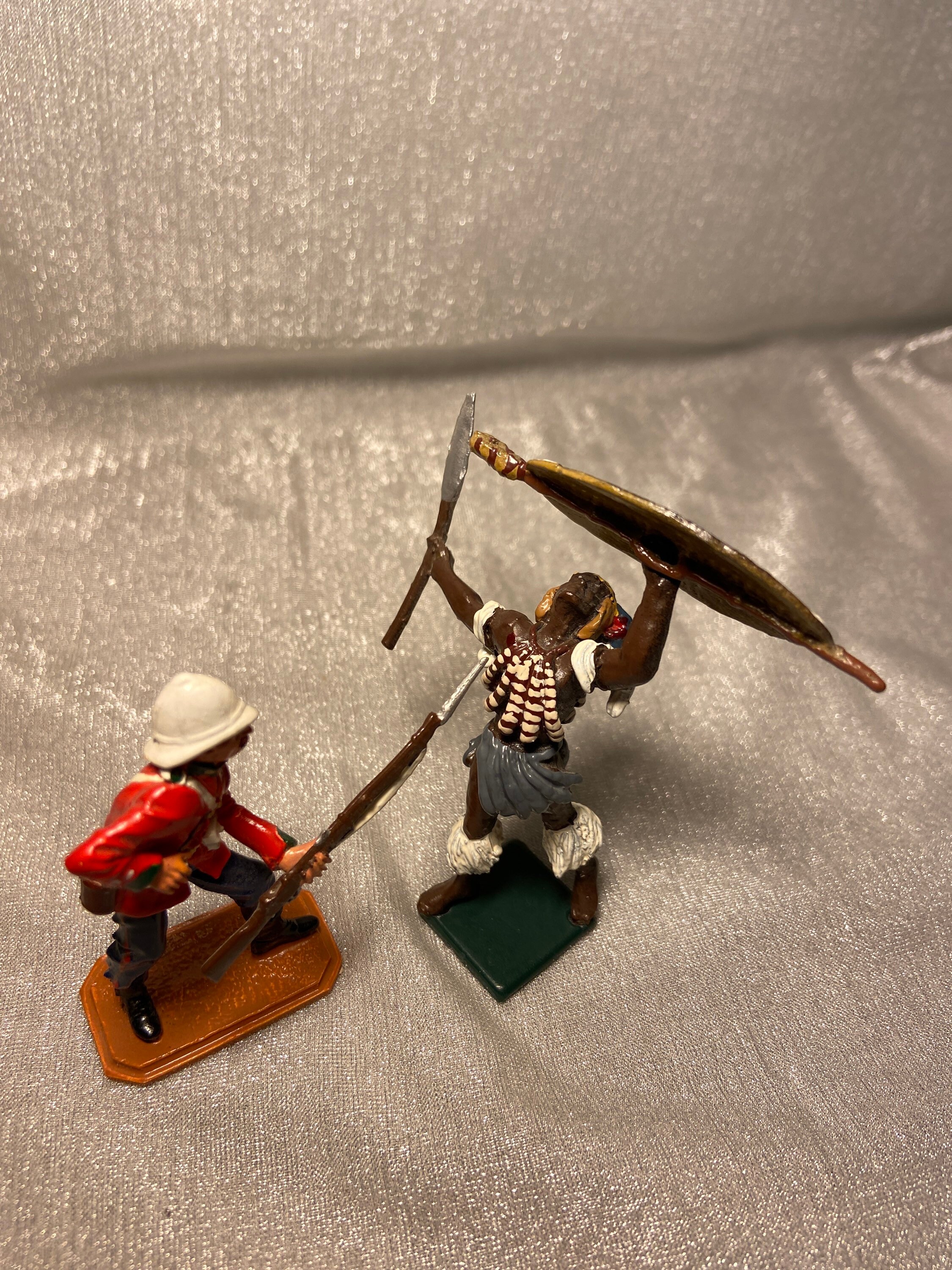 2 Zulu War Painted Miniature Tin Toy Soldier 1 Zulu Warrior and ...