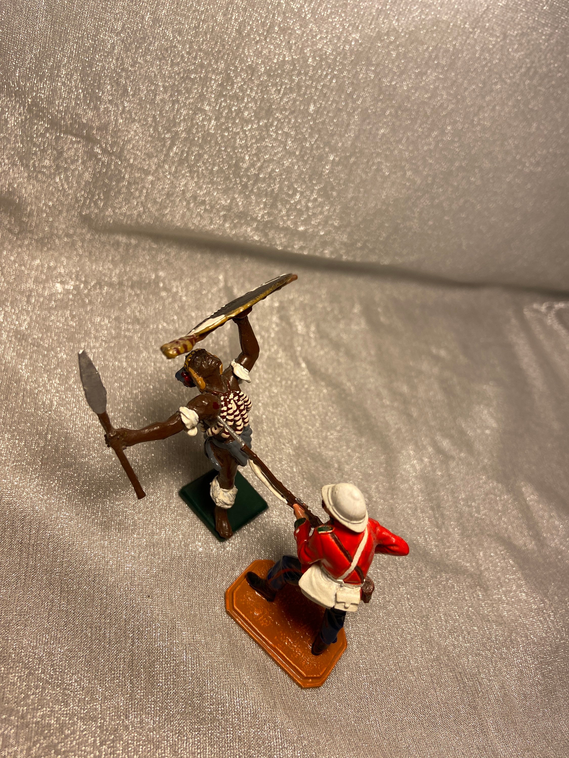 2 Zulu War Painted Miniature Tin Toy Soldier 1 Zulu Warrior and ...