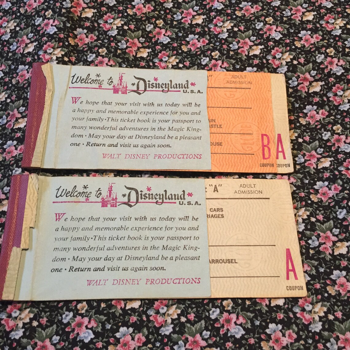 Disneyland Admission Ticket Coupon Book, Walt Disney 1960s - Etsy