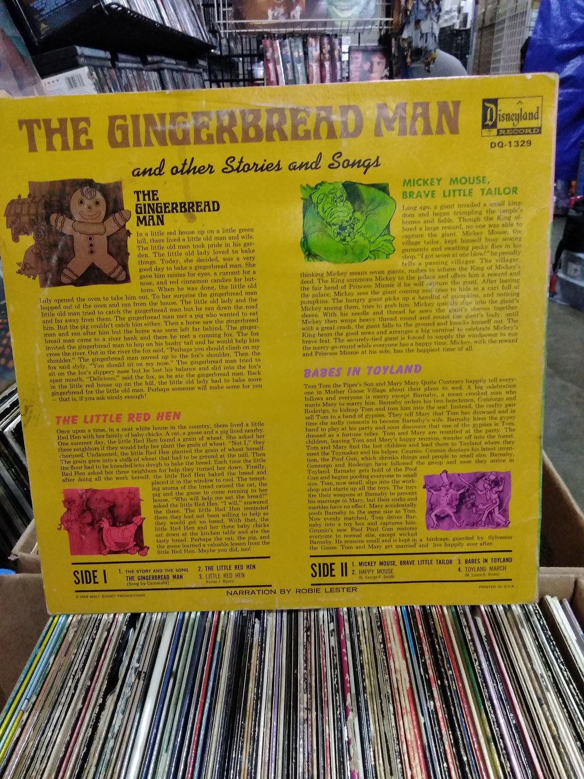 The Gingerbread Man and Other Stories and Songs Vinyl 33 1/2 Sp Walt ...