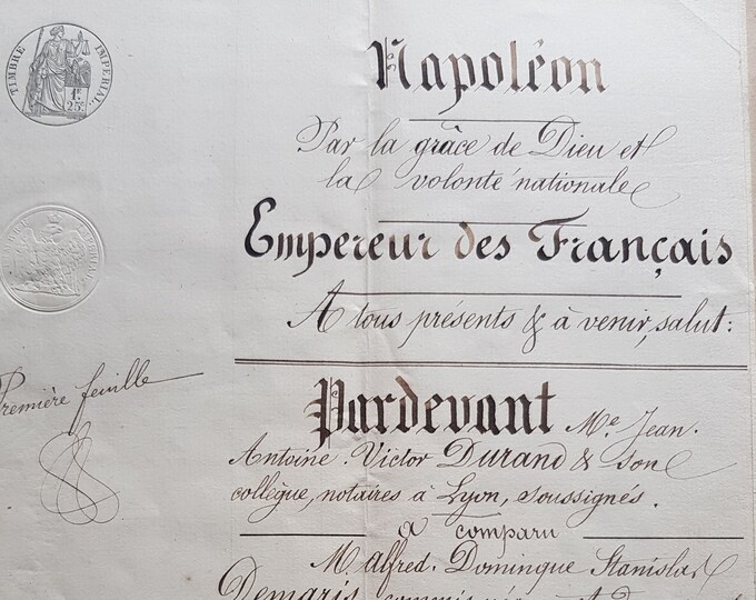 Handwritten Old French Legal Documents Dating From 1857 Ephemera Junk ...