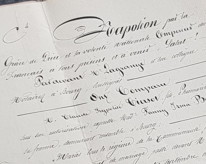 Handwritten Old French Legal Documents Dating From 1856 Ephemera Junk ...