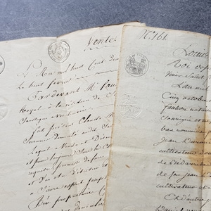 2 Notarial Deeds of 1809 Old Legal Deed French Manuscripts Ephemera ...