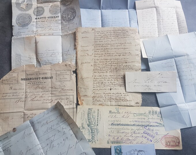 Sets 10 Very Old Letters From France - 1800s - Ephemera - Scrap Booking ...