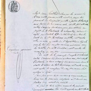 French Documents From the 1800s, Ancient Legal Papers With Seals, Fine ...
