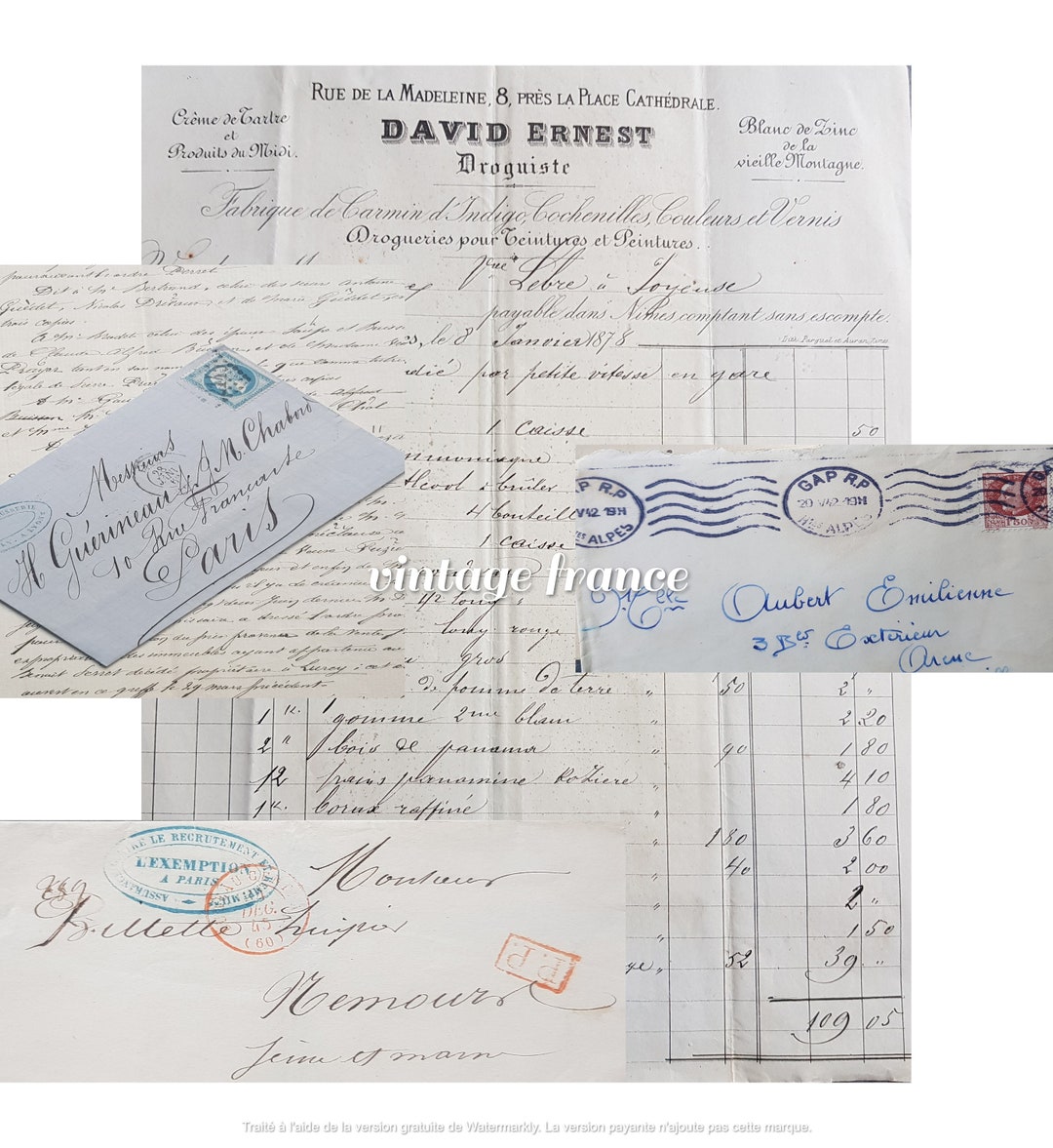 French Documents From the 19th Century INSTANT Digital Download Paris ...