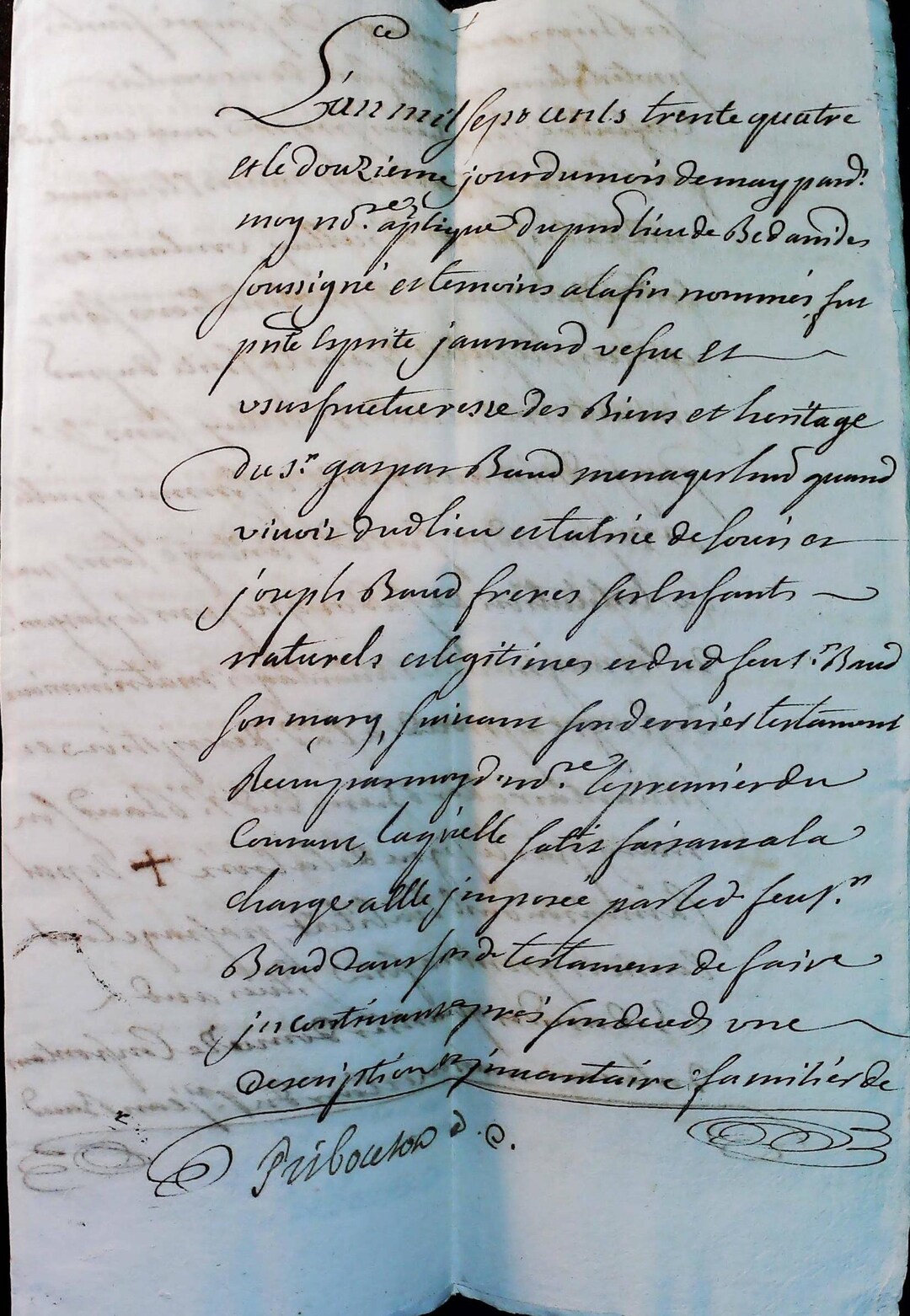Rare Old French Notarial Deed From the 1700s, Lawyer's Contract 1739 ...