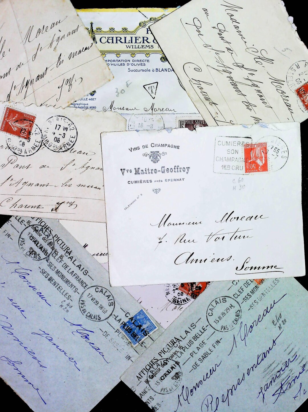 Antique Letter Covers (1940s) Vintage Paper Ephemera/scrapbooking ...
