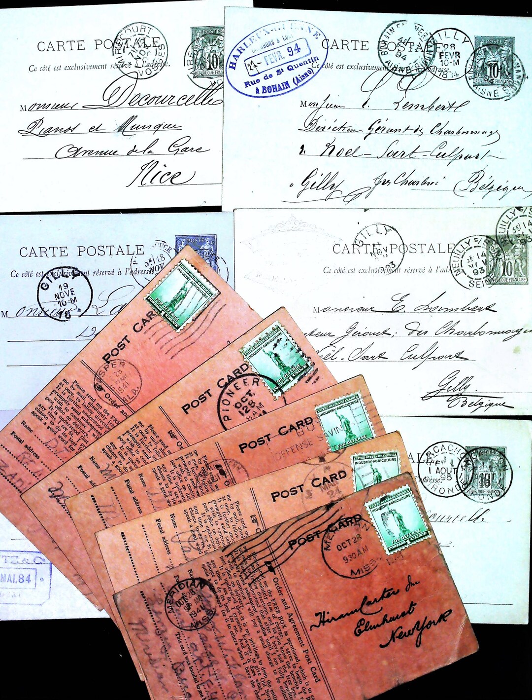 Set of 10 Very Old Letters From France - 1890 to 1941 Ephemera - Scrap ...