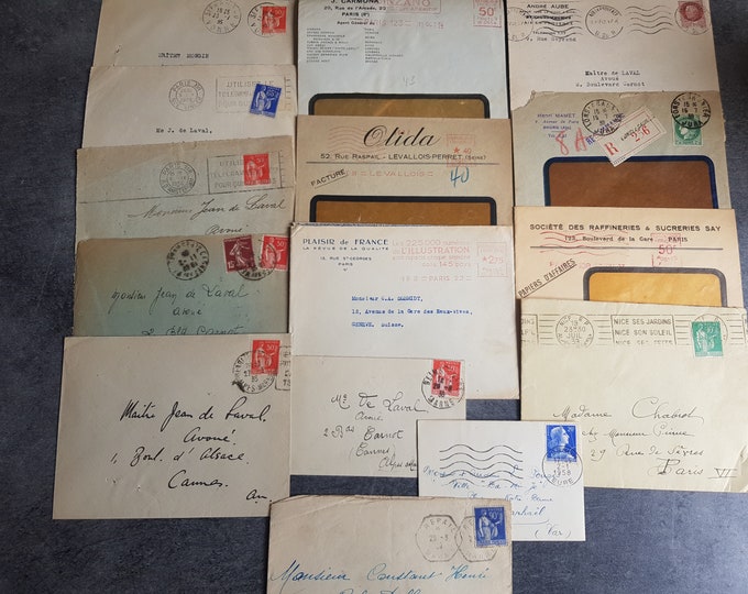 Antique Letter Covers (1940s) Vintage Paper Ephemera/scrapbooking ...