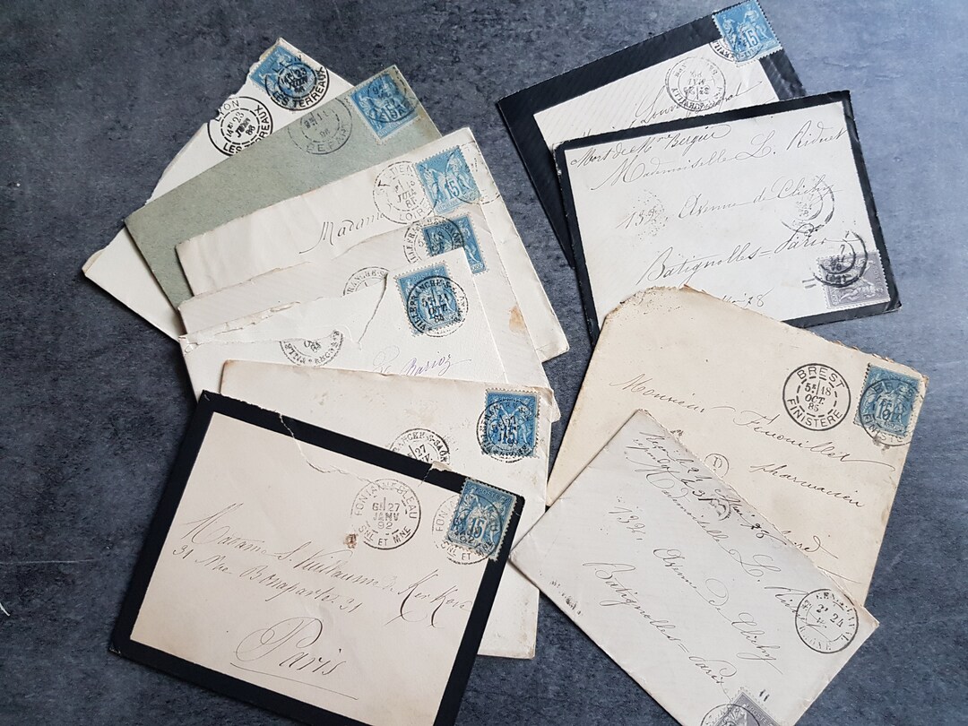 Set of 11 Very Old Letters From France 1800s Ephemera Scrap Book ...