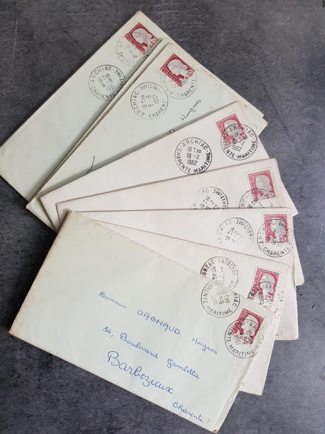 12 French Love Letter Between Two Lovers + Family Correspondence Letter ...