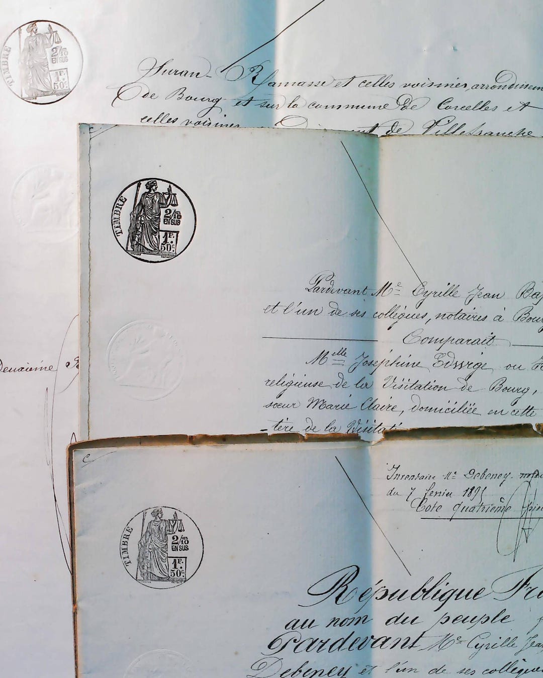 Handwritten Old French Legal Documents Dating Ephemera Junk Journal ...