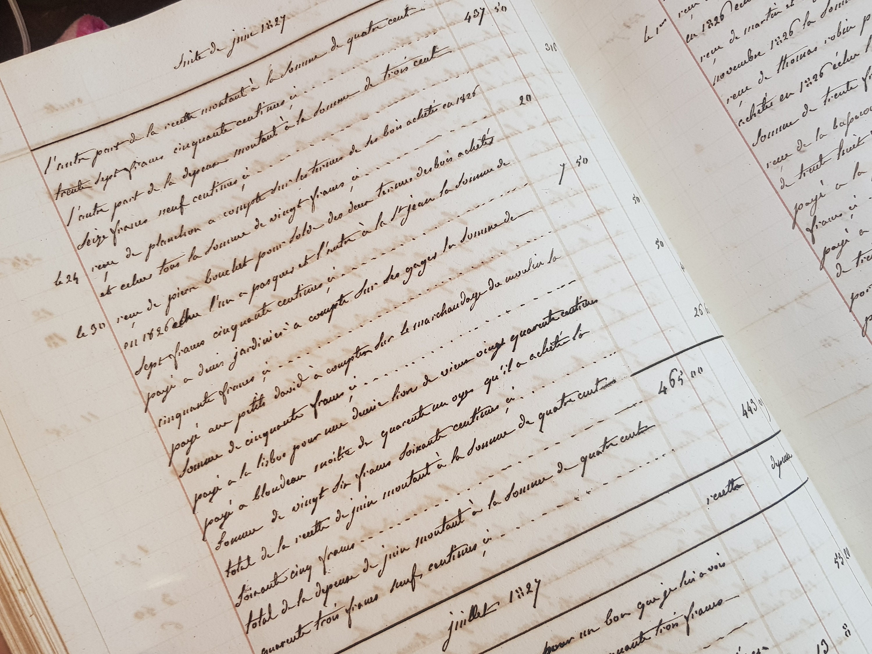 1822 French Ledger Pages of Customer Accounts. Journal of Accounts ...