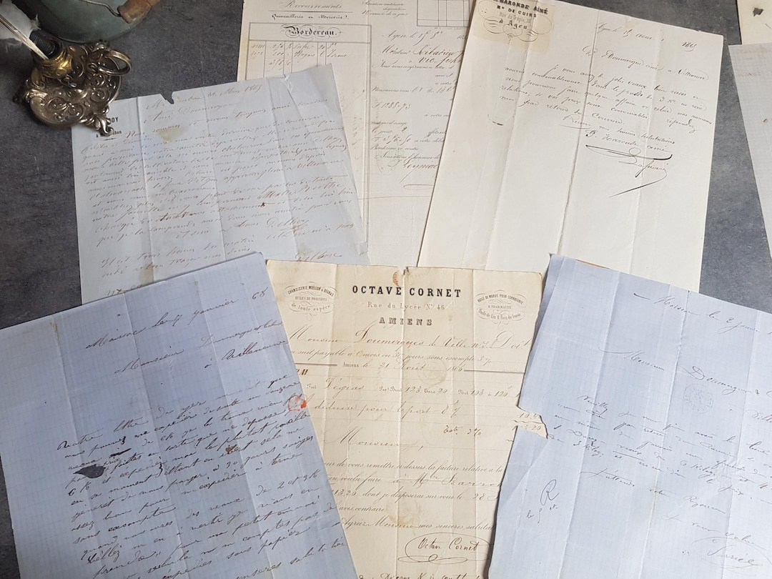 Set of 6 Very Old Letters From France 1800s Ephemera Scrap Booking ...