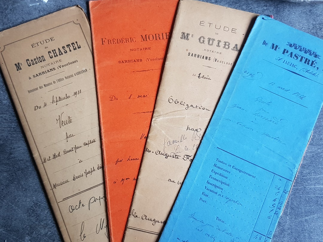 Set of Handwritten Old French Legal Documents . Ephemera Junk Journal ...