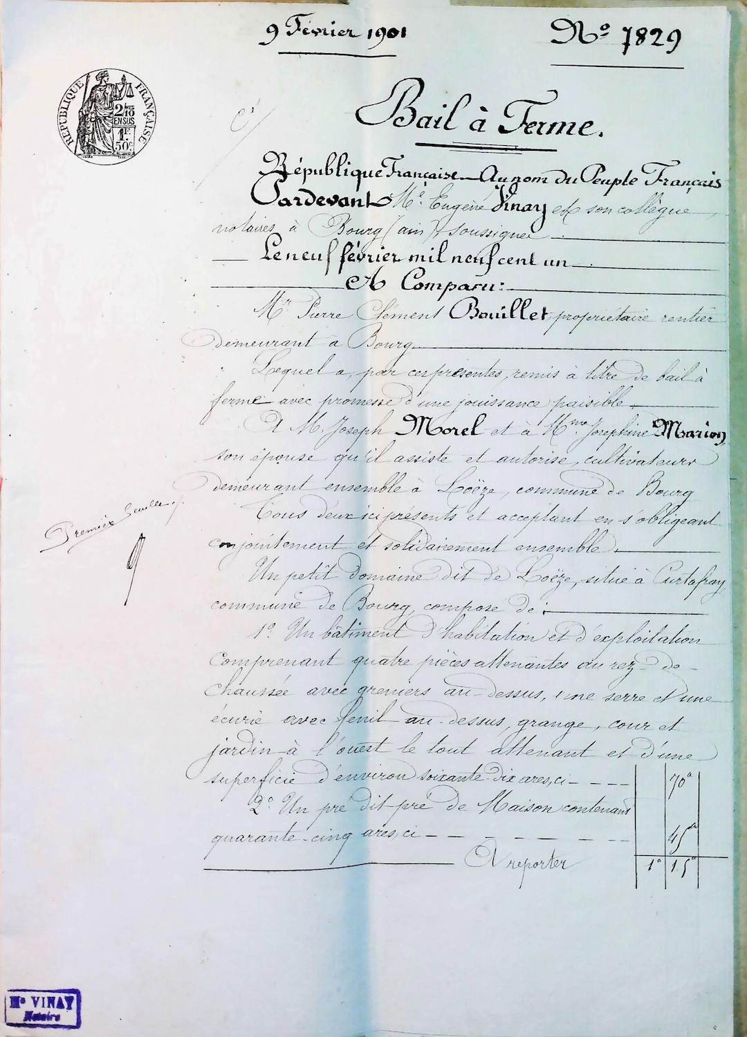 Antique French Notarial Deed – Handwritten Legal Document C.1900 ...
