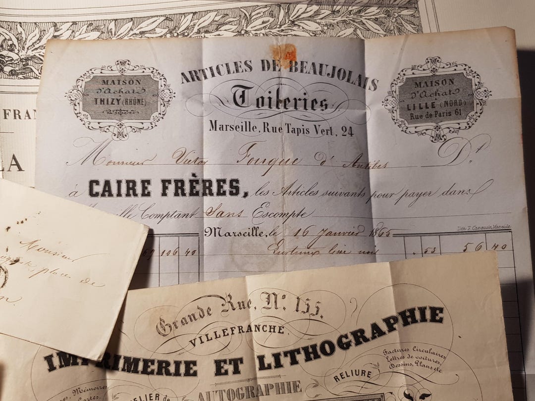 Amazing Set of 6 Very Old Letters From France 1800s Ephemera Scrap ...