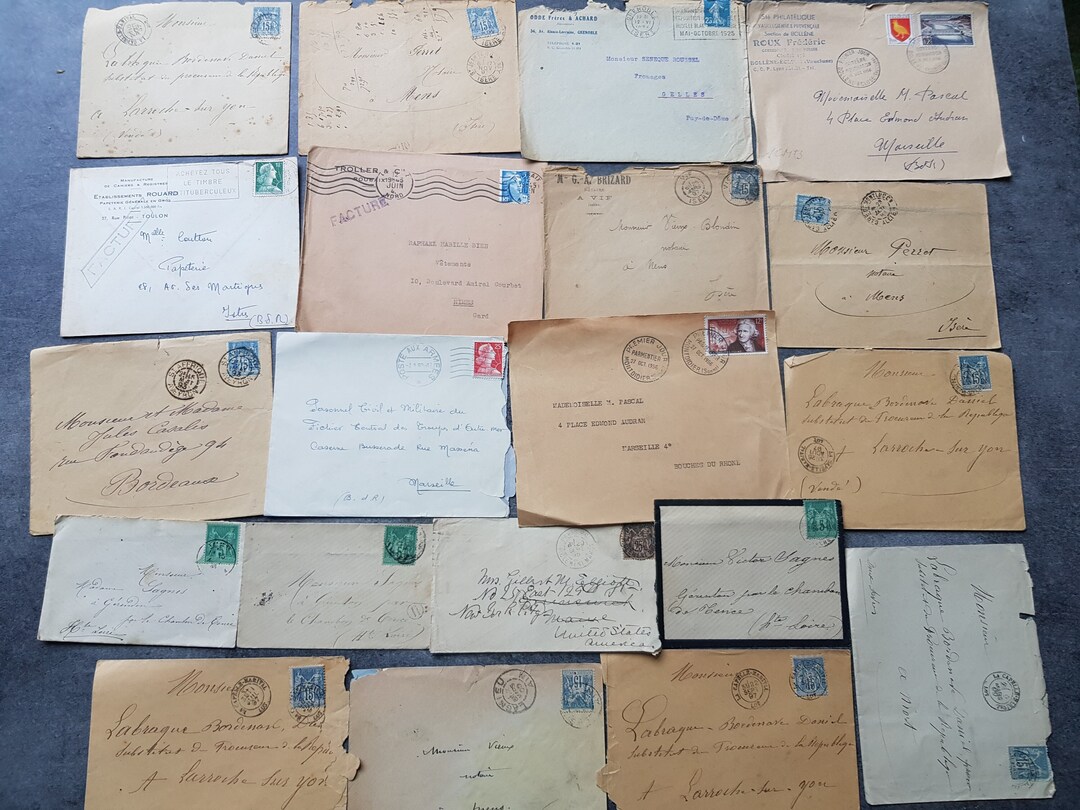 Sets of 20 Very Old Letters From France 1800s and 1900s Ephemera Scrap ...