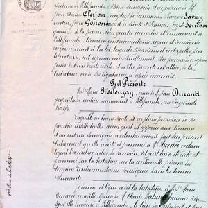 French Documents From the 1800s, Ancient Legal Papers With Seals, Fine ...
