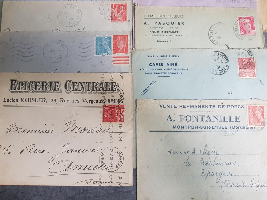 Antique Letter Covers (1940s) Vintage Paper Ephemera/scrapbooking ...
