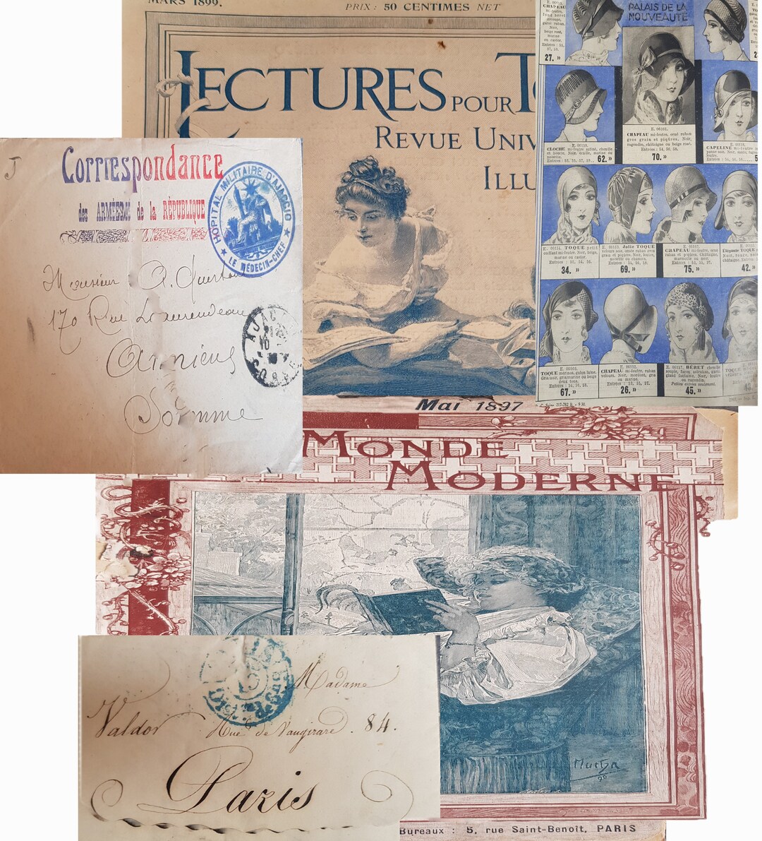 French Documents From the 19th Century Digital Download INSTANT Paris ...