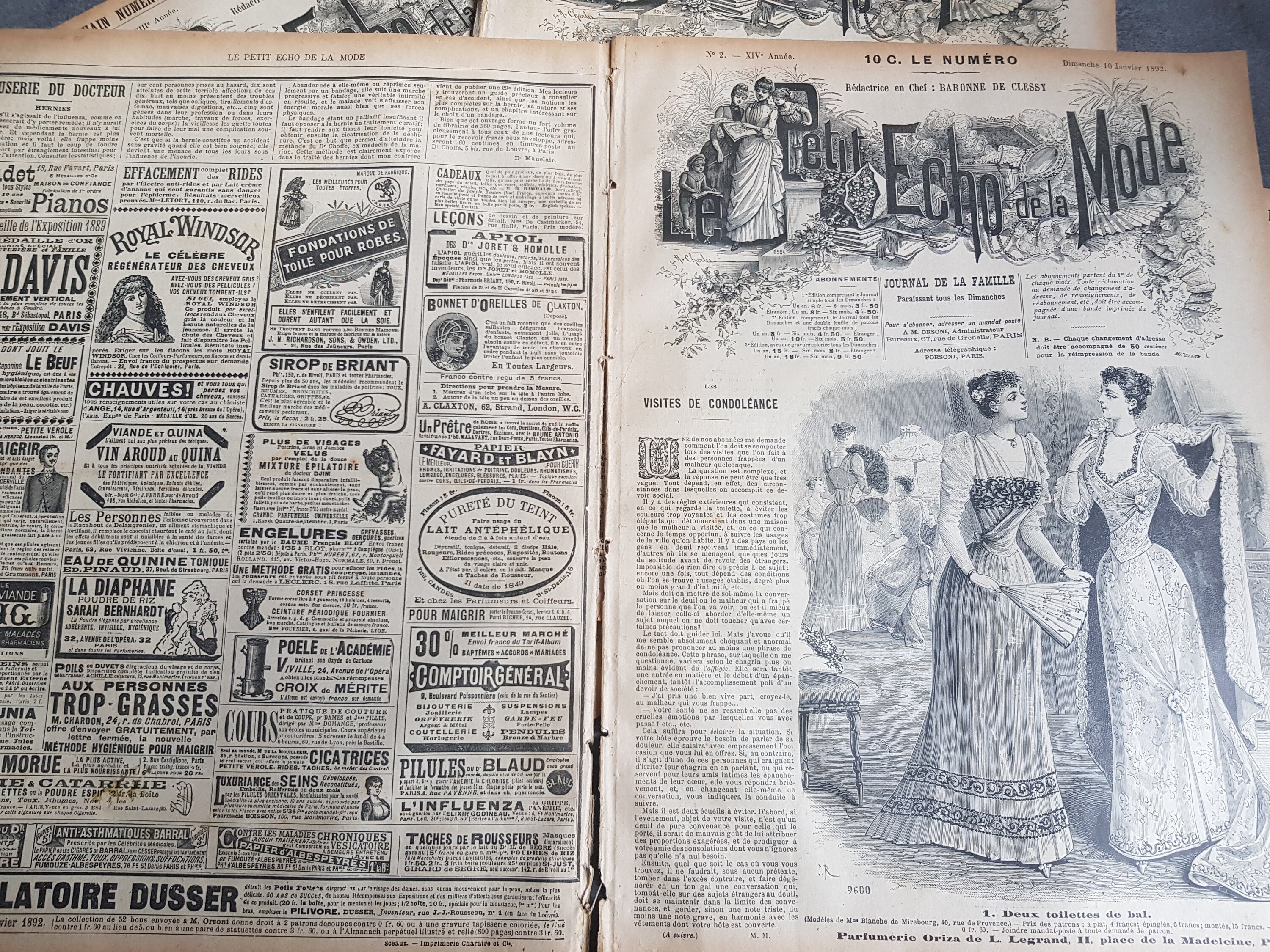 Antique French Magazine "le Petit Echo De La Mode" Journal Gazette ...