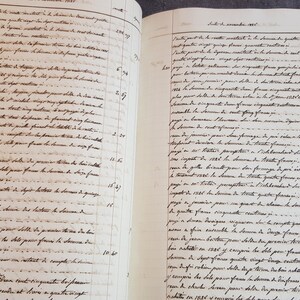 1822 French Ledger Pages of Customer Accounts. Journal of Accounts ...