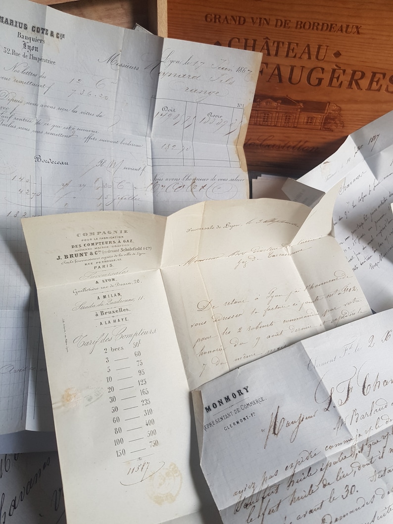 Sets 10 Very Old Letters From France - 1800s - Ephemera - Scrap Booking ...
