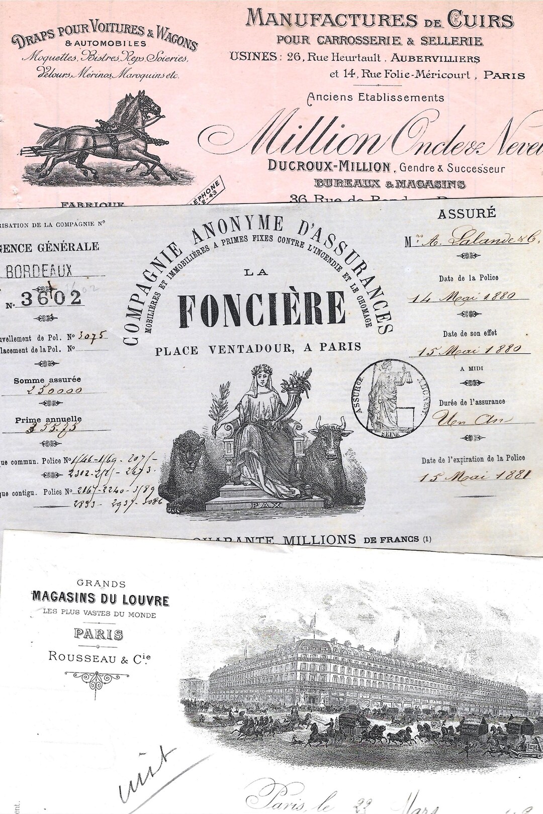 Vintage French Invoice, Printable Vintage French Receipt, Old Invoices ...