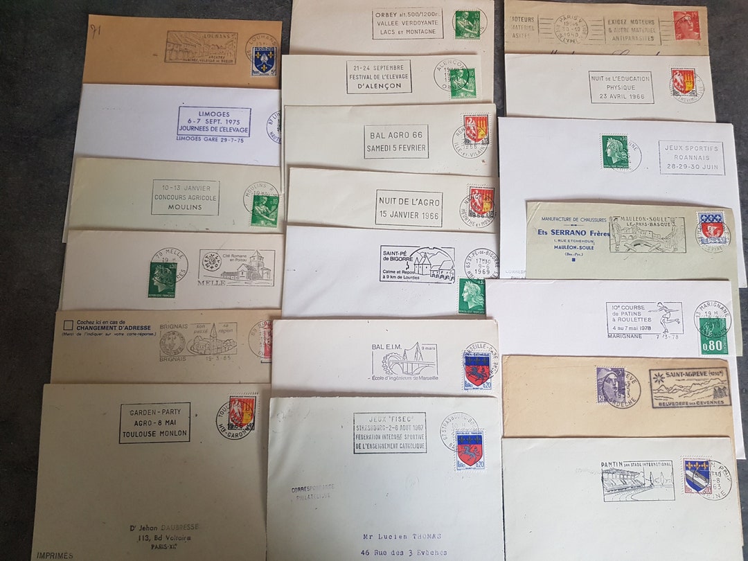 Set of Very Old Envelopes From France 1960s Ephemera Scrap Book PARIS ...