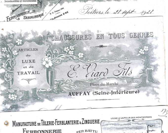 Vintage French Invoice, Printable Vintage French Receipt, Old Invoices ...