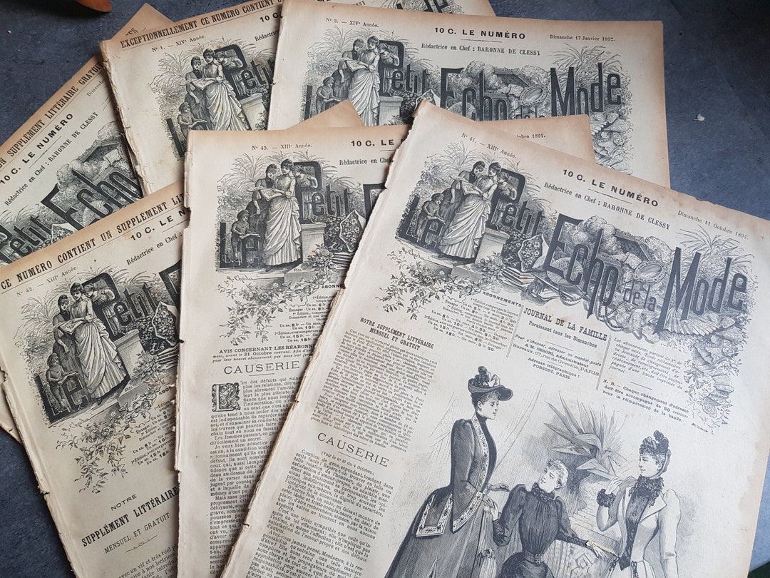 Antique French Magazine "le Petit Echo De La Mode" Journal Gazette ...