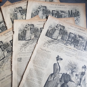 Antique French Magazine "le Petit Echo De La Mode" Journal Gazette ...