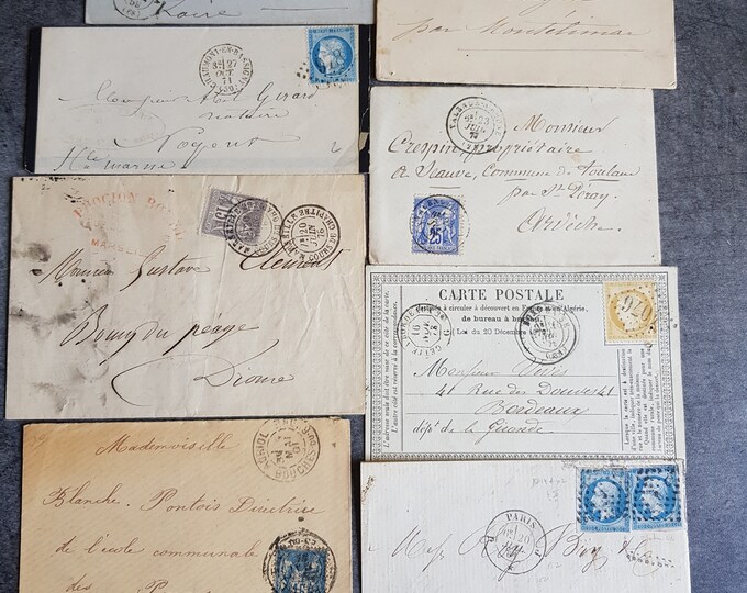 Sets 8 Very Old Letters From France 1800s Ephemera Scrap Booking ...