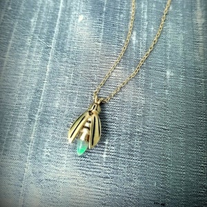 14k Gold Firefly Necklace Gemstone Firefly Necklace 14k Gold - Etsy
