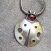 Ladybird Necklace, Garnet Sterling Ladybug, Gemstone Ladybug Necklace ...