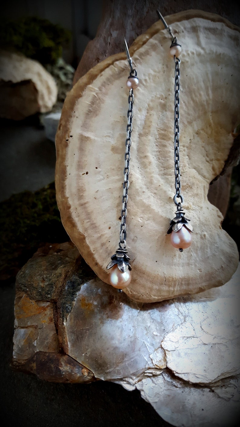 Pink Pearl Necklace Botanic Pearl Necklace June Birthstone - Etsy