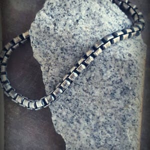 Rounded Box Chain Bracelet, 5mm Sterling Bracelet, Paved Path Bracelet ...