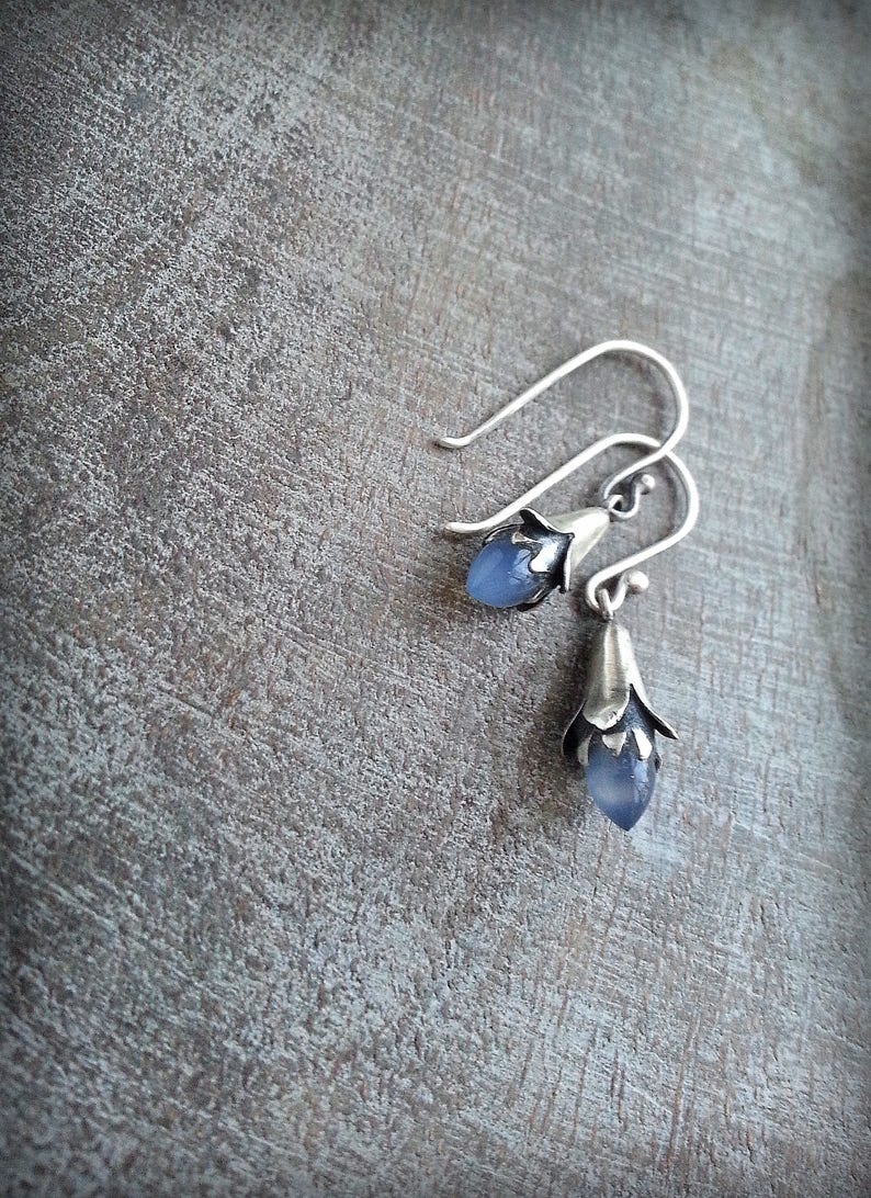 Amethyst Bud Earrings, Gemstone Buds, Amethyst Drop Earrings, Feb ...