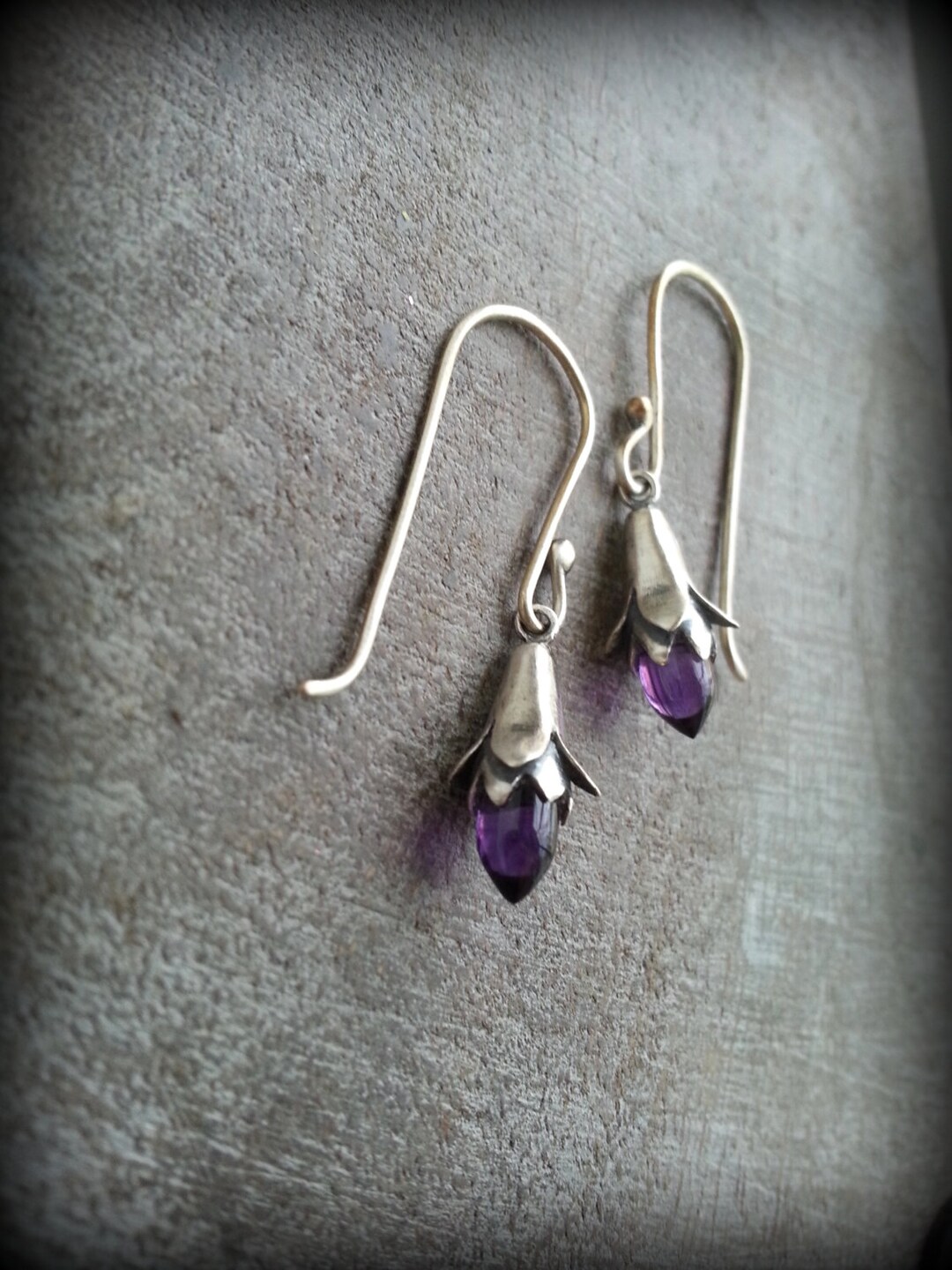 Amethyst Bud Earrings, Gemstone Buds, Amethyst Drop Earrings, Feb ...