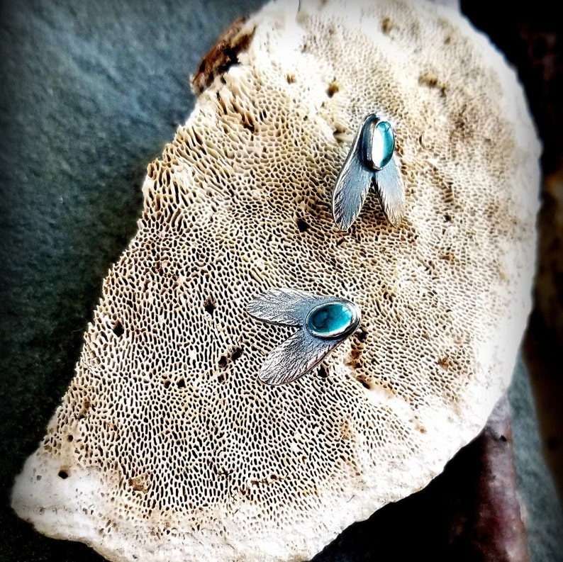 Fly Earrings Sterling Flies Blue Fly Earrings Fly Stud - Etsy
