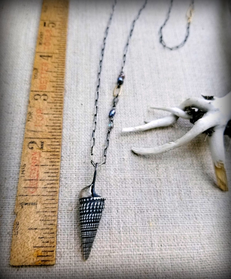 Seashell Necklace, Auger Shell Necklace, Mermaid's Necklace, Sterling ...