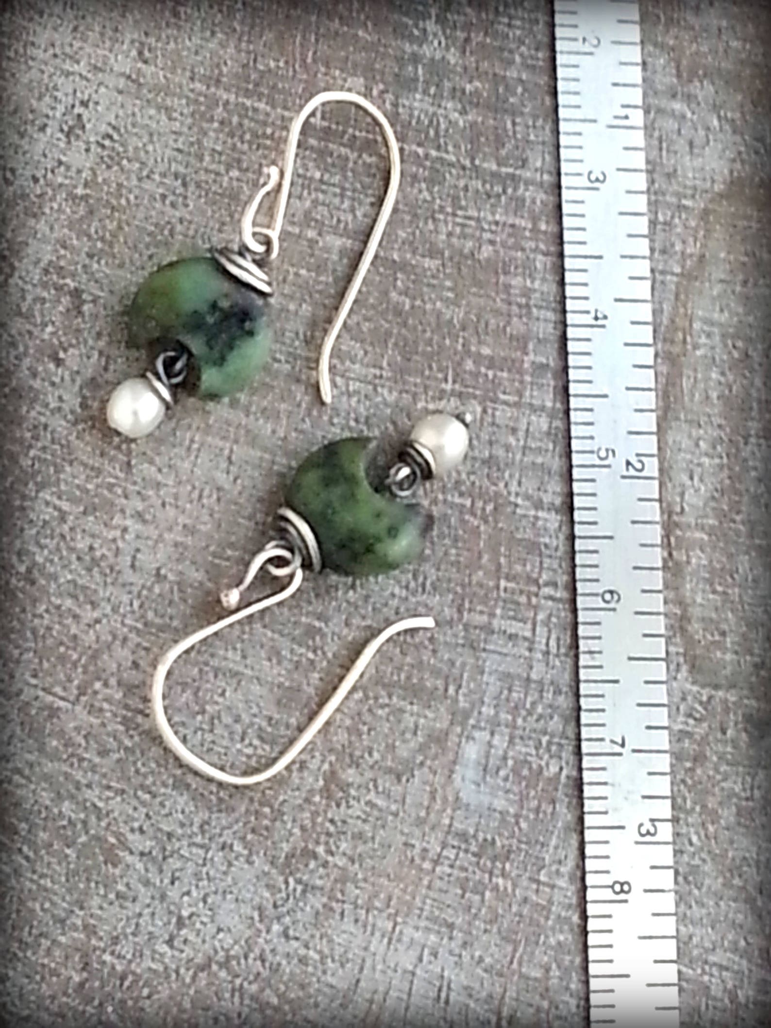 Forest Moss Earrings African Turquoise Crescents Zebra | Etsy