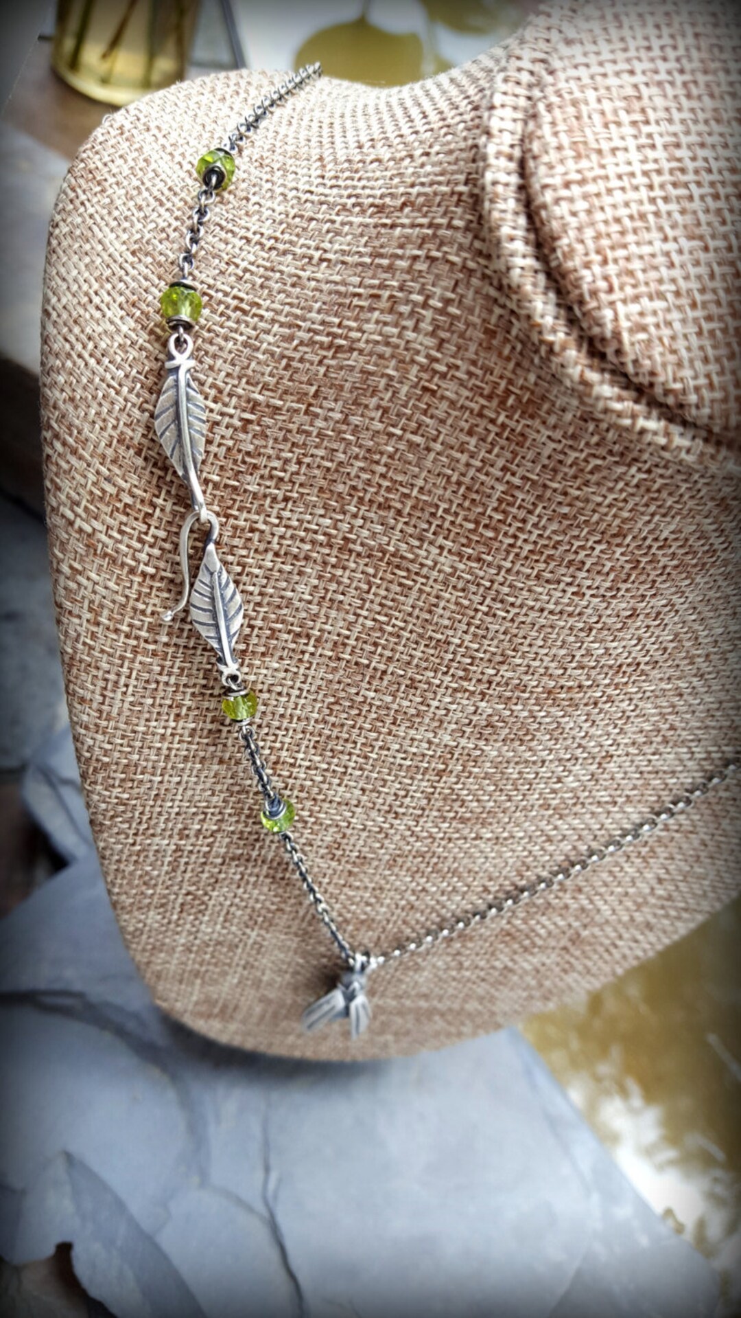 Firefly Necklace, Sterling Firefly, Leaf Clasp, Nature Necklace ...