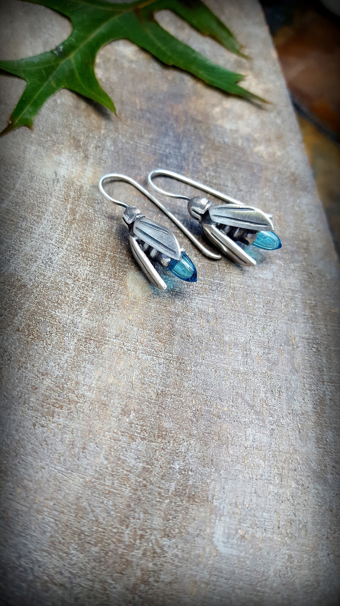Blue Ghost Firefly Earrings Sterling Firefly Earrings Blue - Etsy