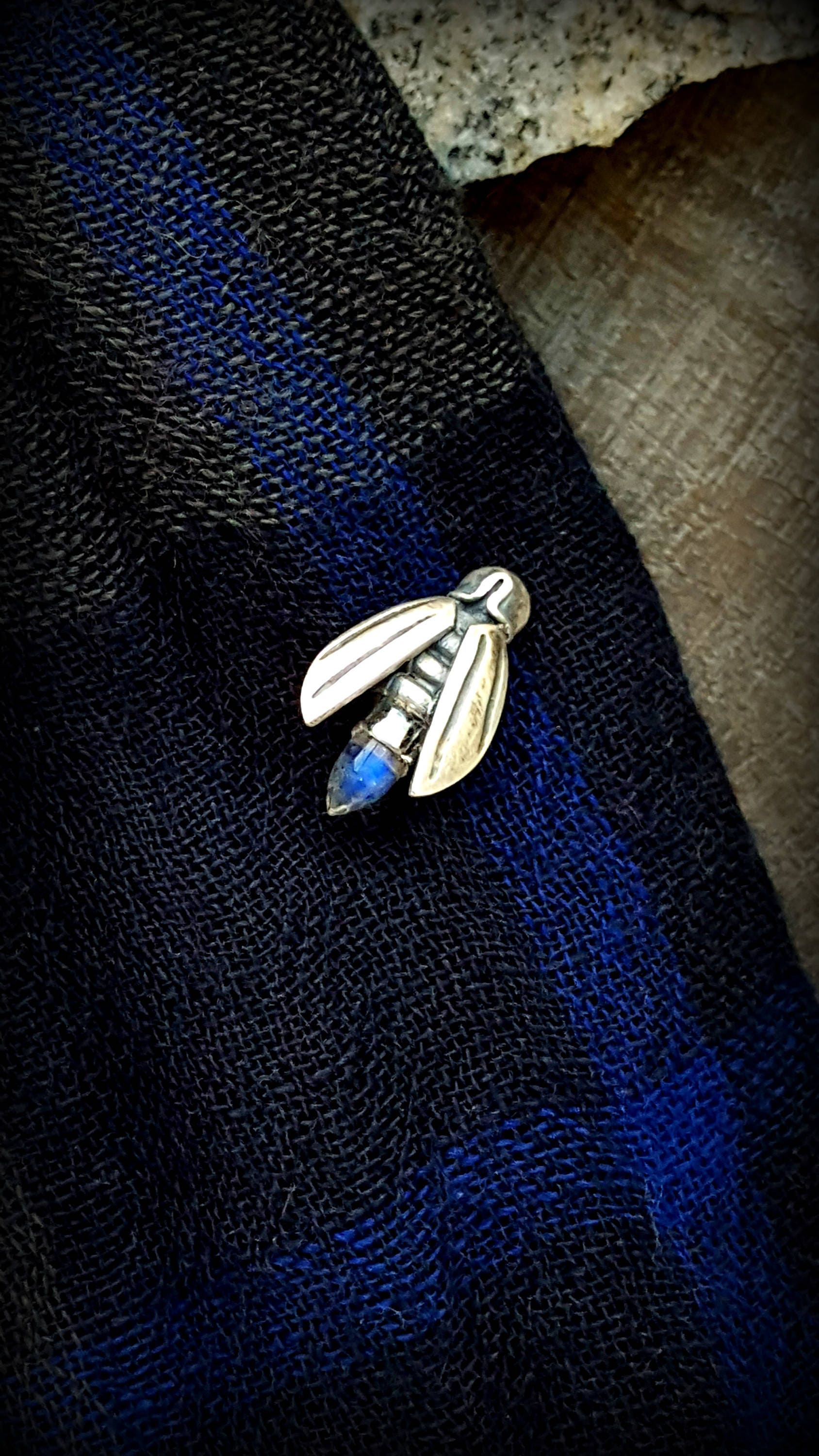 Moonstone Firefly Pin Sterling Firefly Lapel Pin Firefly Tie | Etsy
