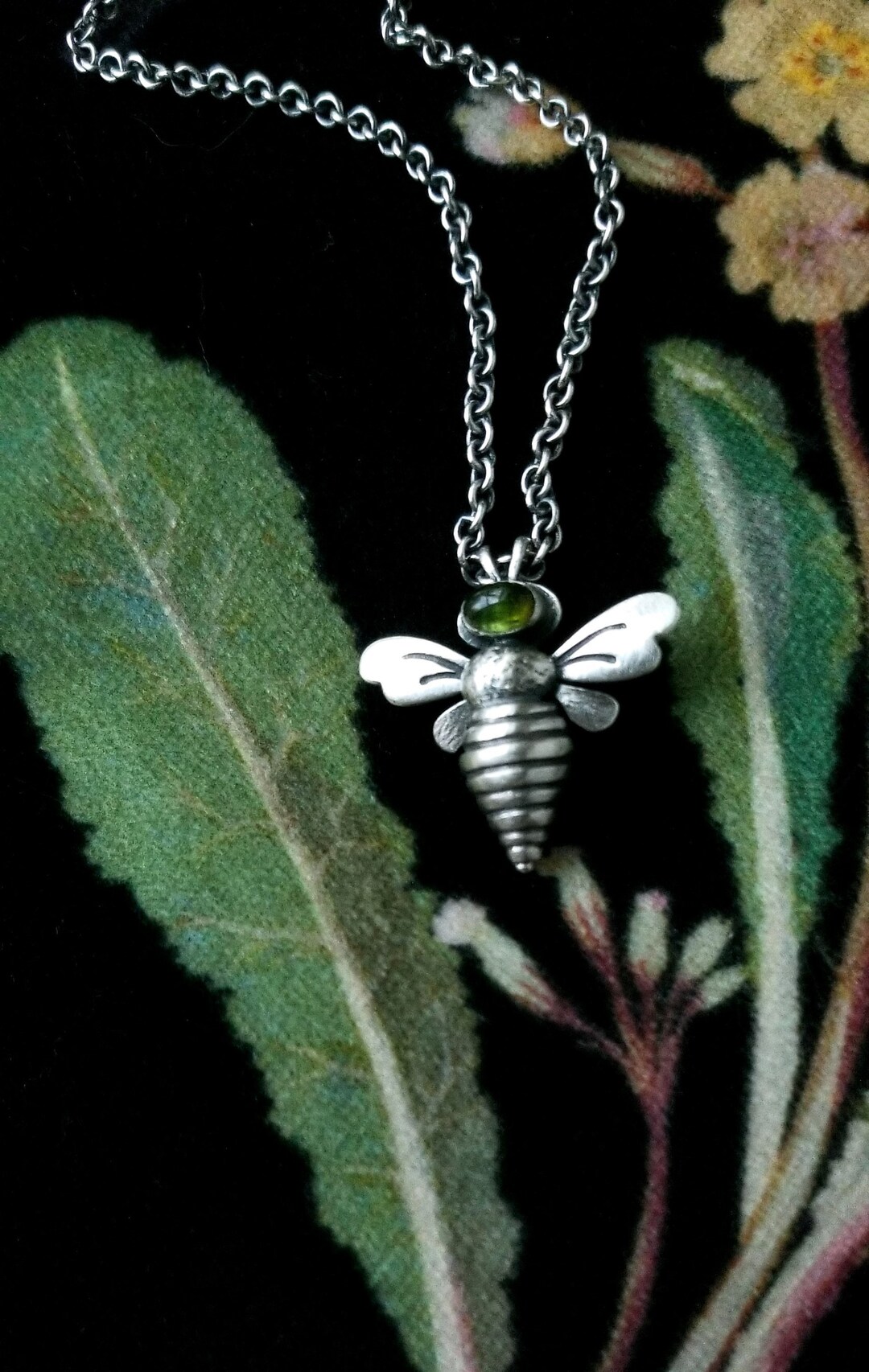 Bee Necklace, Silver Queen Bee Pendant, Sterling Queen Bee Amulet ...
